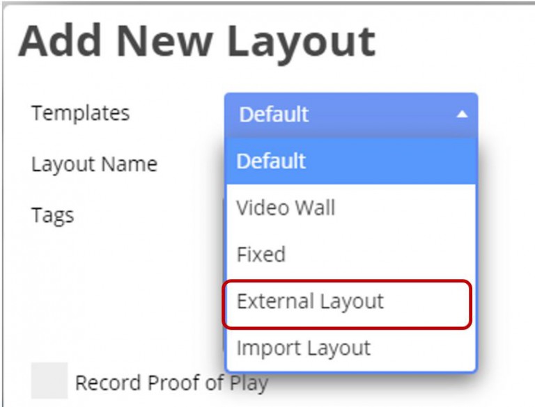 Add External Layout