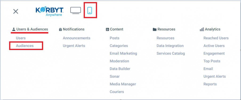 Mobile/Web- How to Create Audiences | Korbyt Knowledge Base