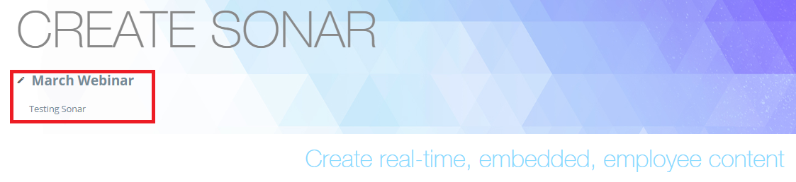 How to create a Sonar view. – Korbyt Knowledge Base