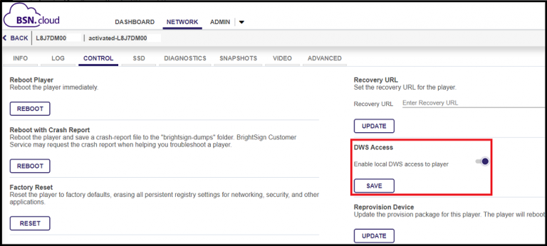 Brightsign Player Configuration