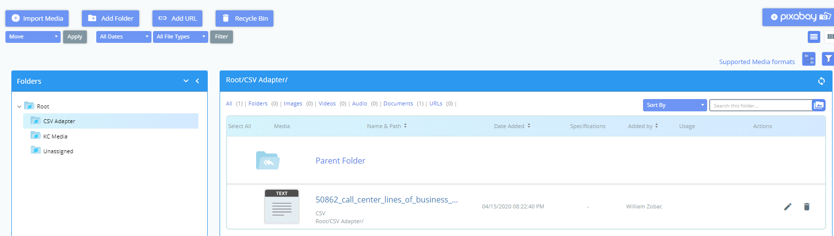 Create Csv Adapter