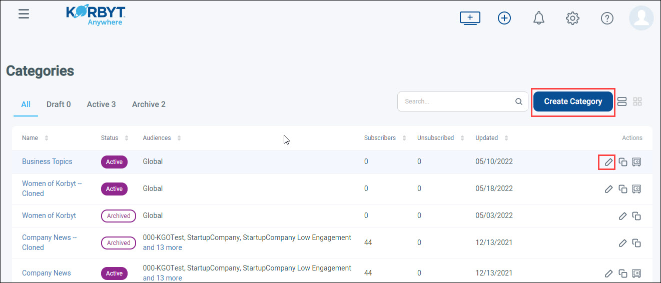 Targeting Categories to Specific Audiences | Korbyt Knowledge Base