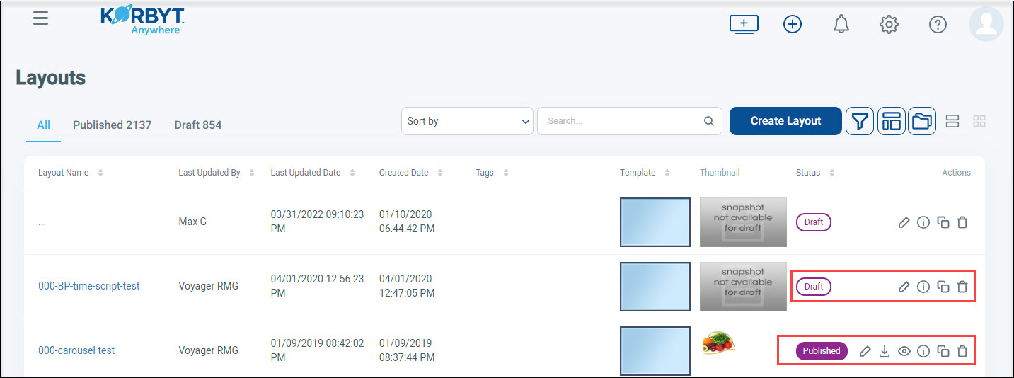 Creating and Managing Layouts | Korbyt Knowledge Base