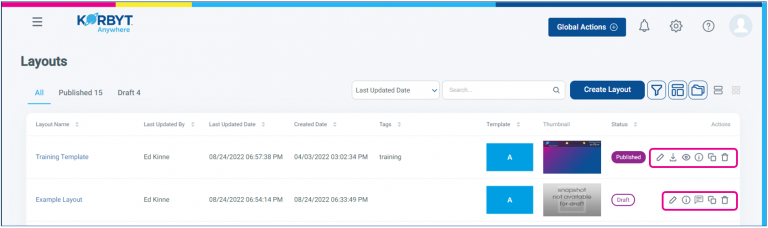 Creating and Managing Layouts - Classic Experience | Korbyt Knowledge Base