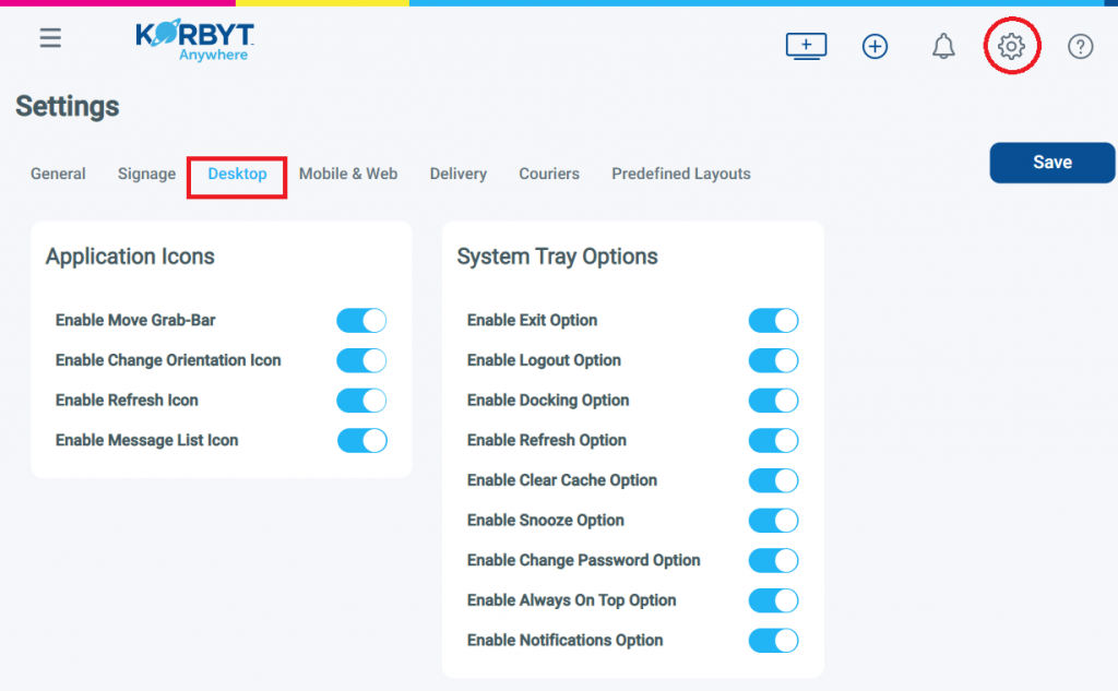 Desktop (InView) Application Settings | Korbyt Knowledge Base