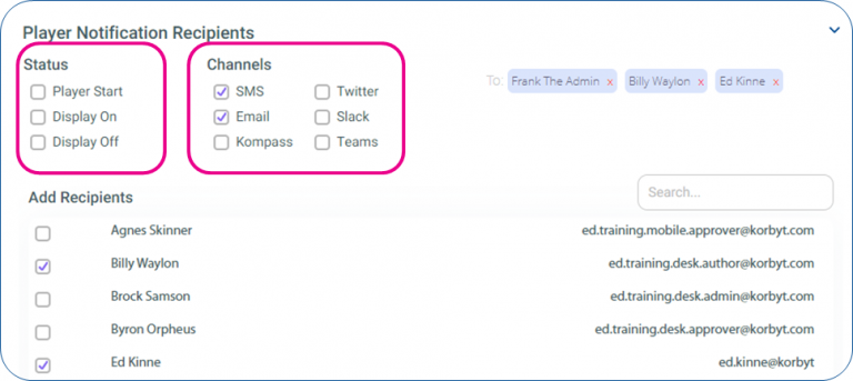 Media Player Alerts and Notifications | Korbyt Knowledge Base