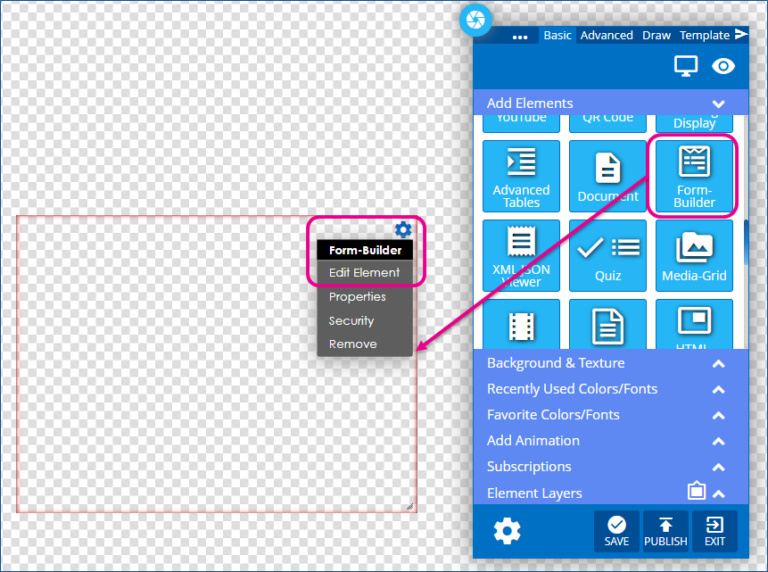 How to use the Form Builder Element | Korbyt Knowledge Base